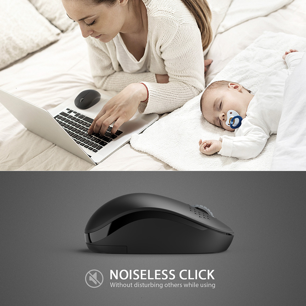 Noiseless 2.4ghz wireless mouse for laptop